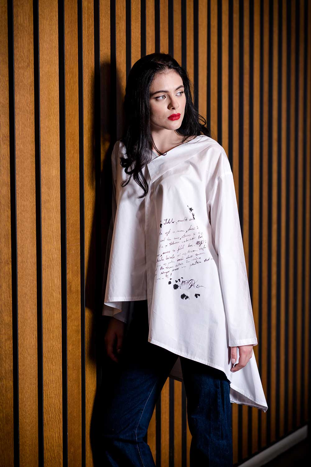 CĂMAȘĂ ASIMETRICĂ PICTATĂ MANUAL “ATLAS” ⋆ AnTanTe Design