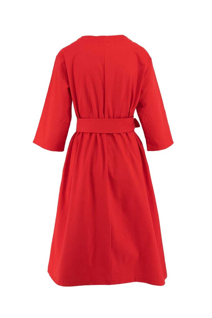 ROCHIE ROȘIE MIDI PICTATĂ MANUAL "RIDA" ⋆ AnTanTe