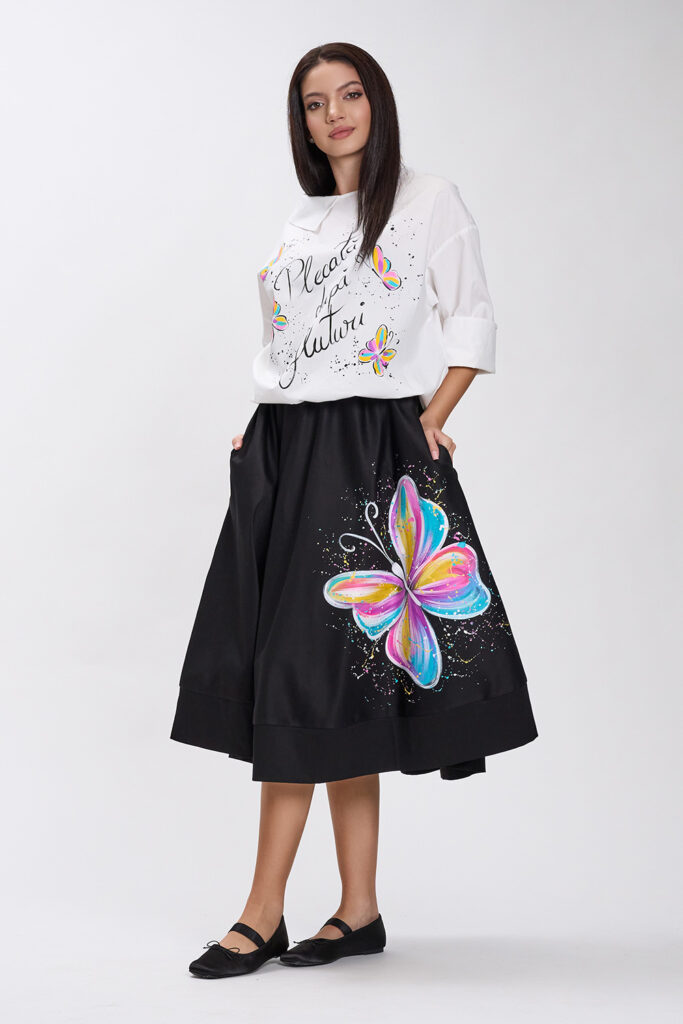 Bluza alba guler asimetric “Aurelia” ⋆ AnTanTe Design